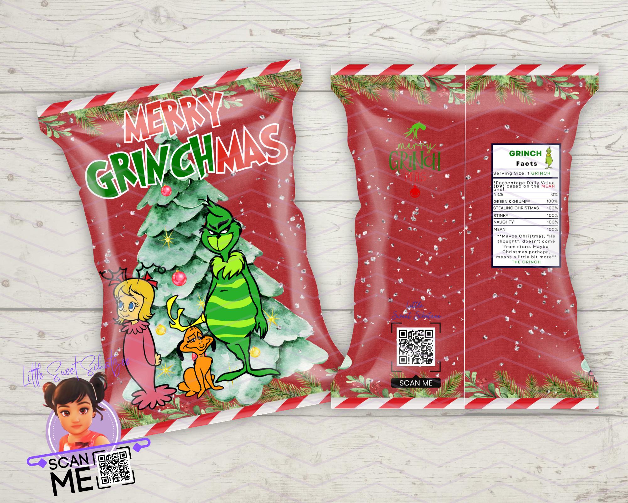 Grinch Chip Bag Wrappers for a Merry Christmas Celebration - Etsy