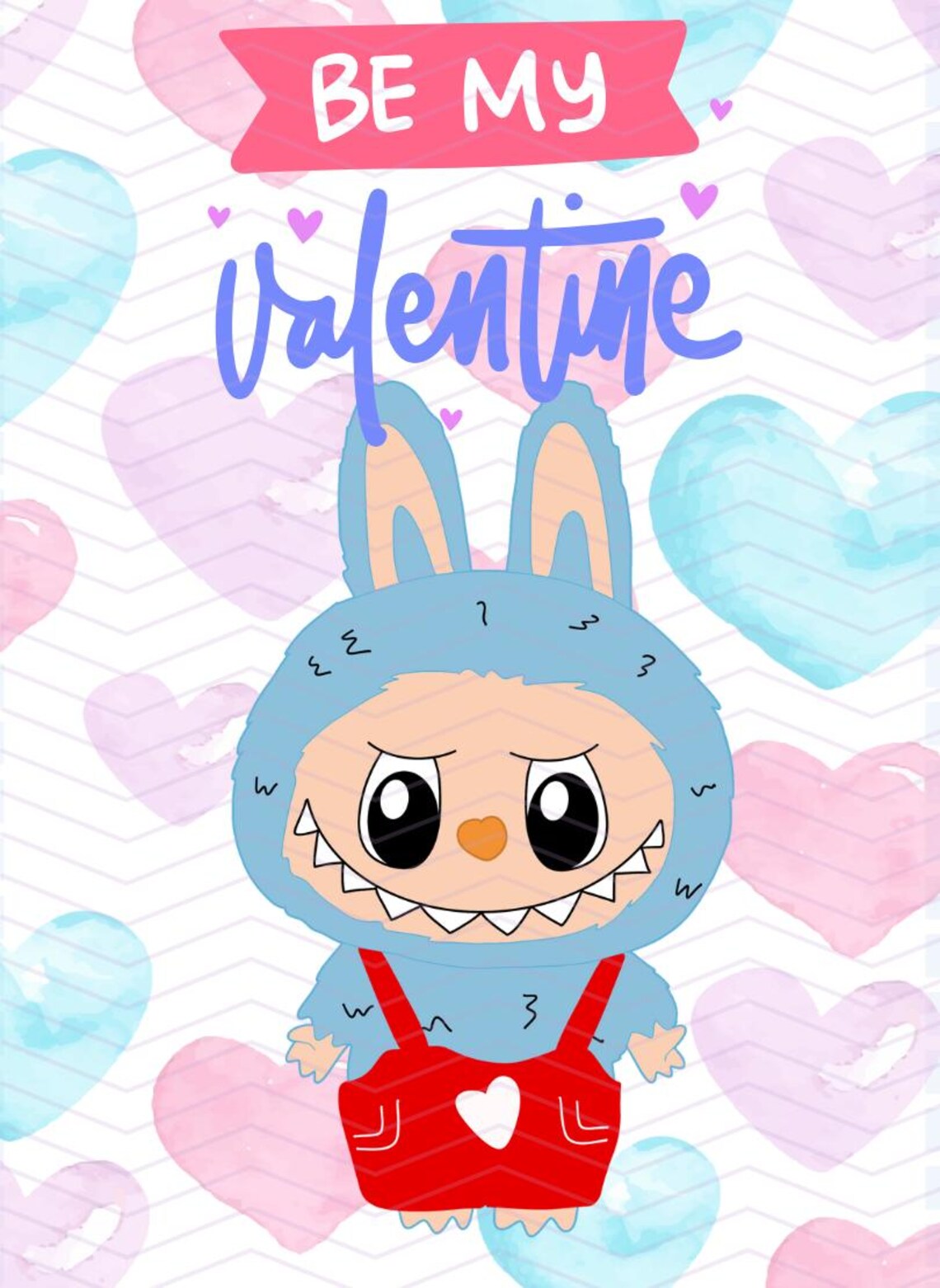 Romantic Labubu Valentines Cards, Valentine's Day Love Card, Cartoon ...