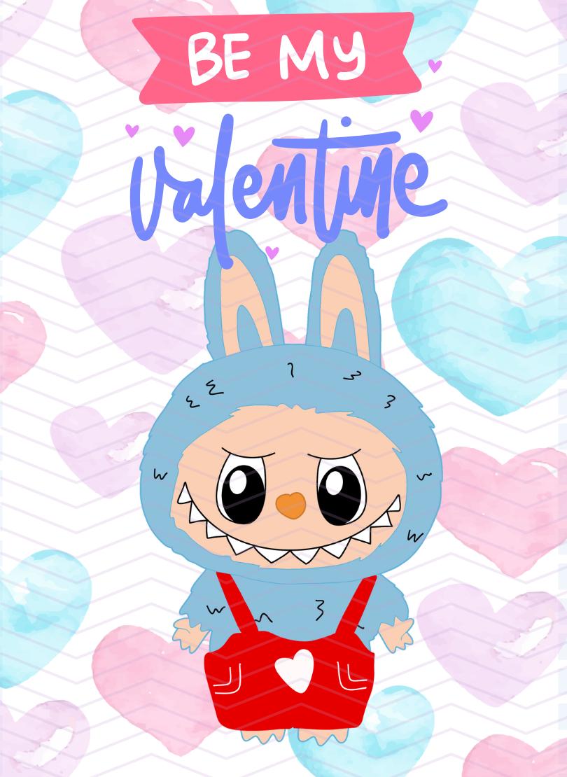 Romantic Labubu Valentines Cards, Valentine's Day Love Card, Cartoon ...