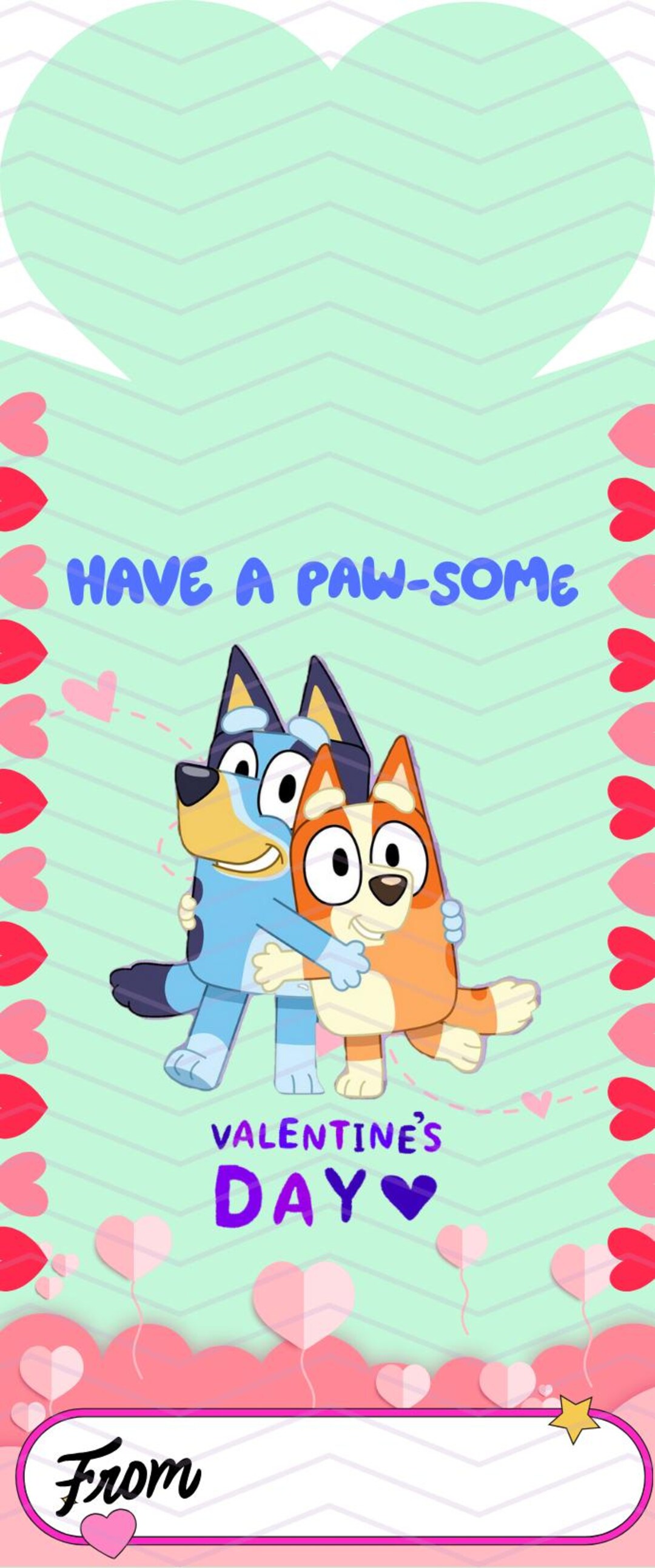 Printable Bluey Valentines Cards, Classroom, Friends, Class School ...