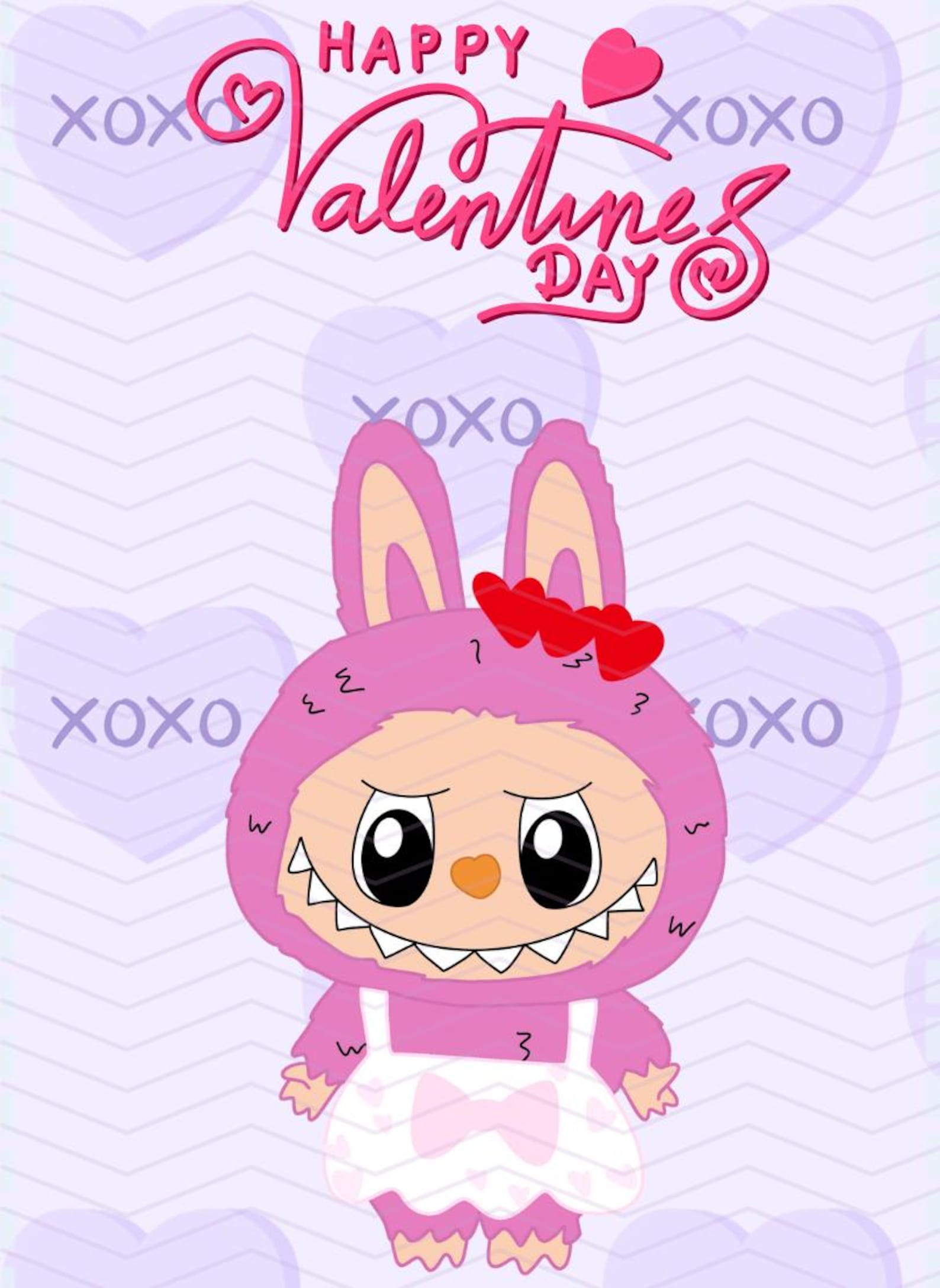 Romantic Labubu Valentines Cards, Valentine's Day Love Card, Cartoon ...