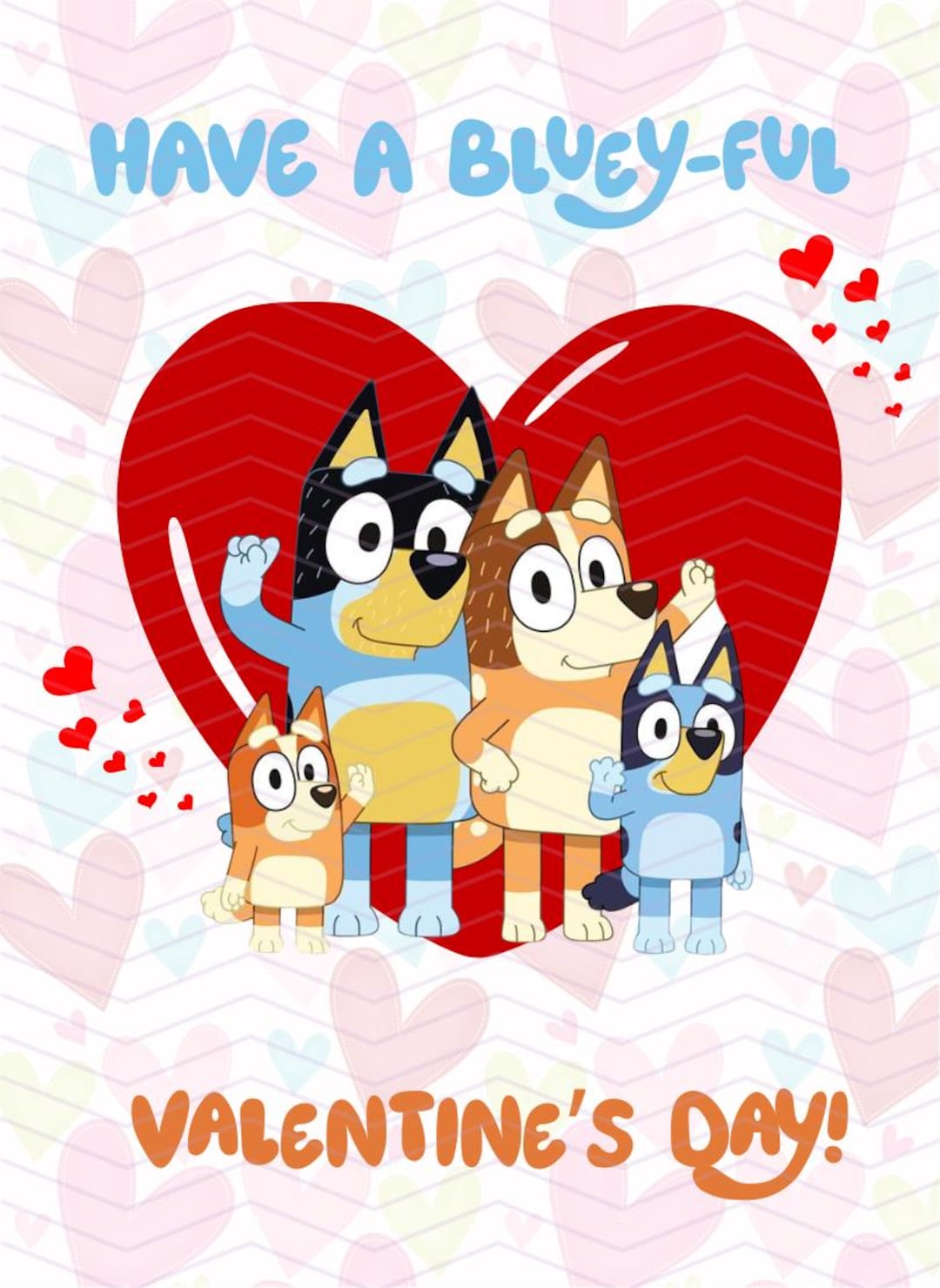Printable Bluey Valentines Cards, Classroom, Friends, Class School ...