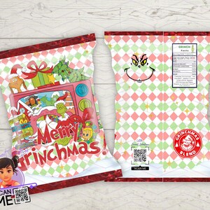 Grinch Chip Bag Wrappers for a Merry Christmas Celebration - Etsy