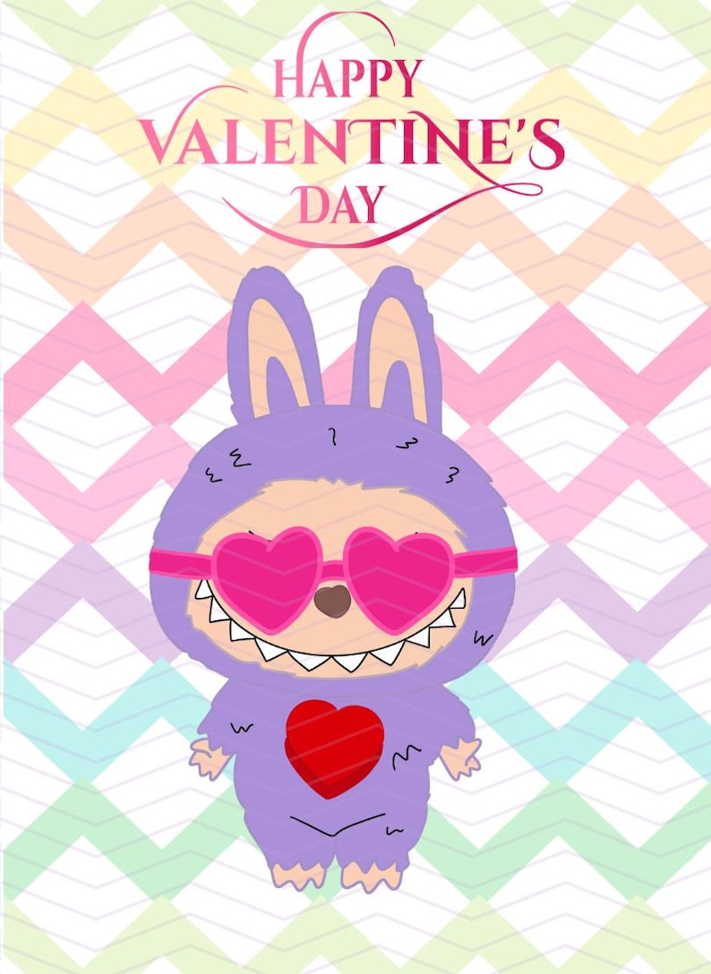Romantic Labubu Valentines Cards, Valentine's Day Love Card, Cartoon ...