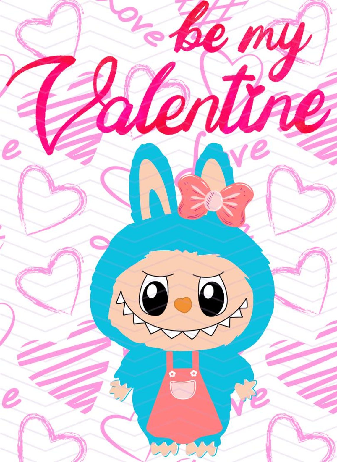 Romantic Labubu Valentines Cards, Valentine's Day Love Card, Cartoon ...