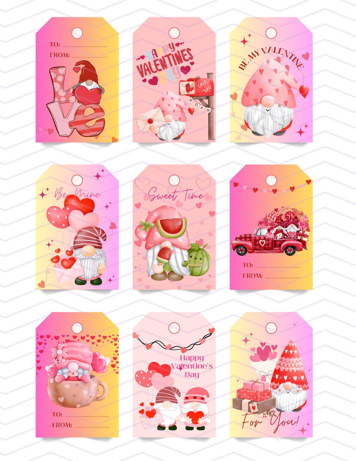 Valentine's Day Tag, Sweet Treat, Valentine Gift Label, Kids School ...