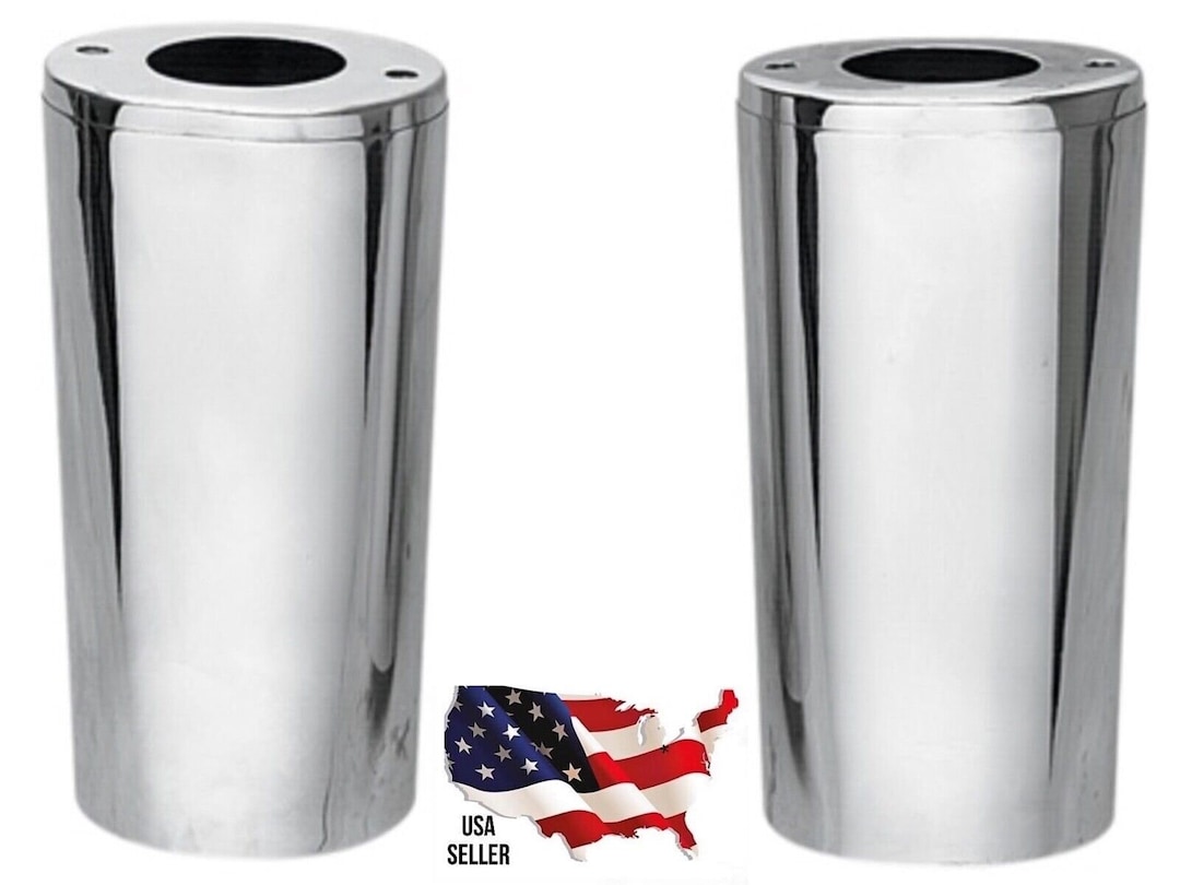 Harley CHROME Fork Tube Covers +2"45963-97 49-84 FL 1980-2013 Touring ...