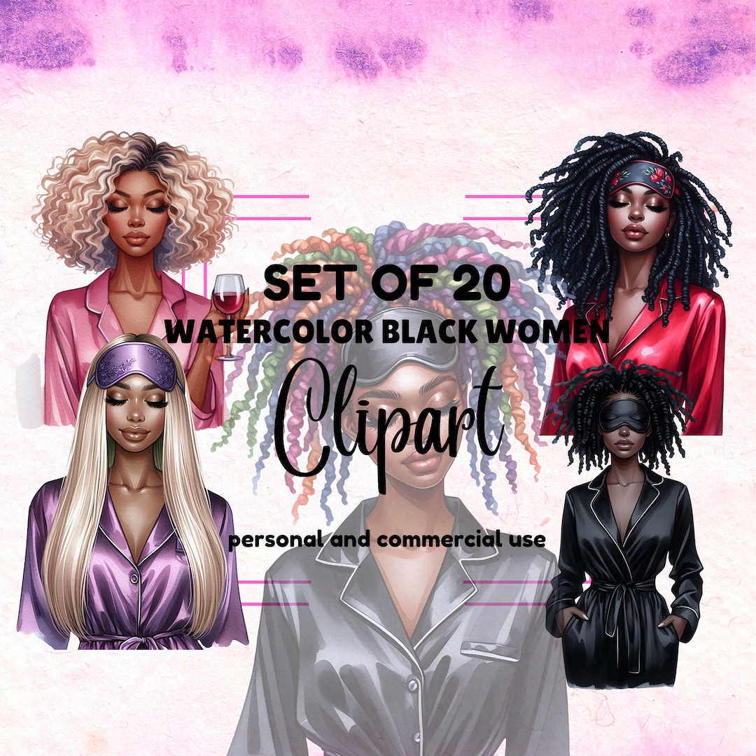 Black Women PNG Clip Art Bundle: Digital - Etsy
