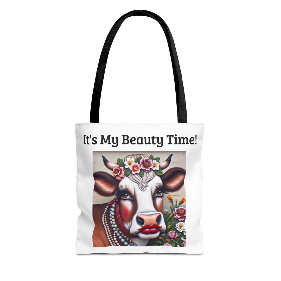 Cow Salon Spa Tote Bag Cute Farm Animal Carryall, Funny Barnyard Chic ...