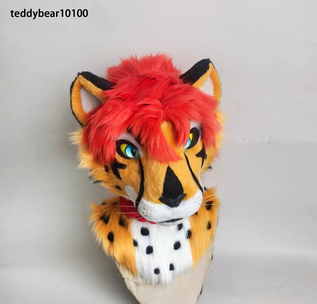 Kigurumi Fursuit Head,red Headed Leopard,furry Cosplay Fursuit,fursiut ...