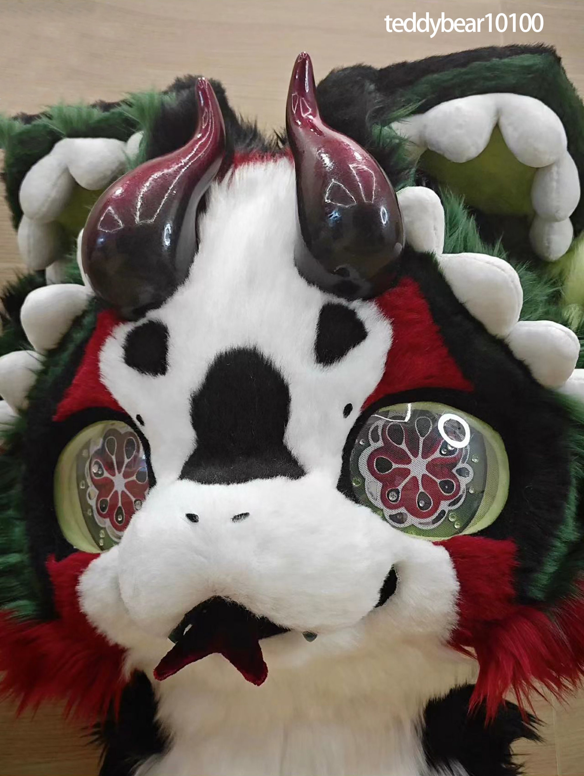 Kigurumi Fursuit Head,furry Cosplay Fursuit,snake Suit With Green Ears ...