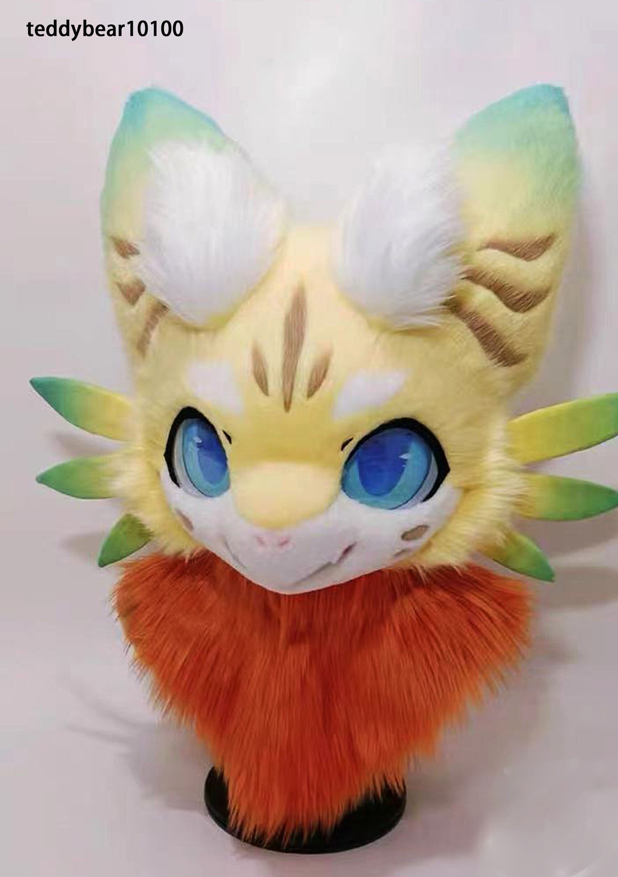 Kigurumi Fursuit Head,furry Cosplay Fursuit,double White Horned Dragon ...