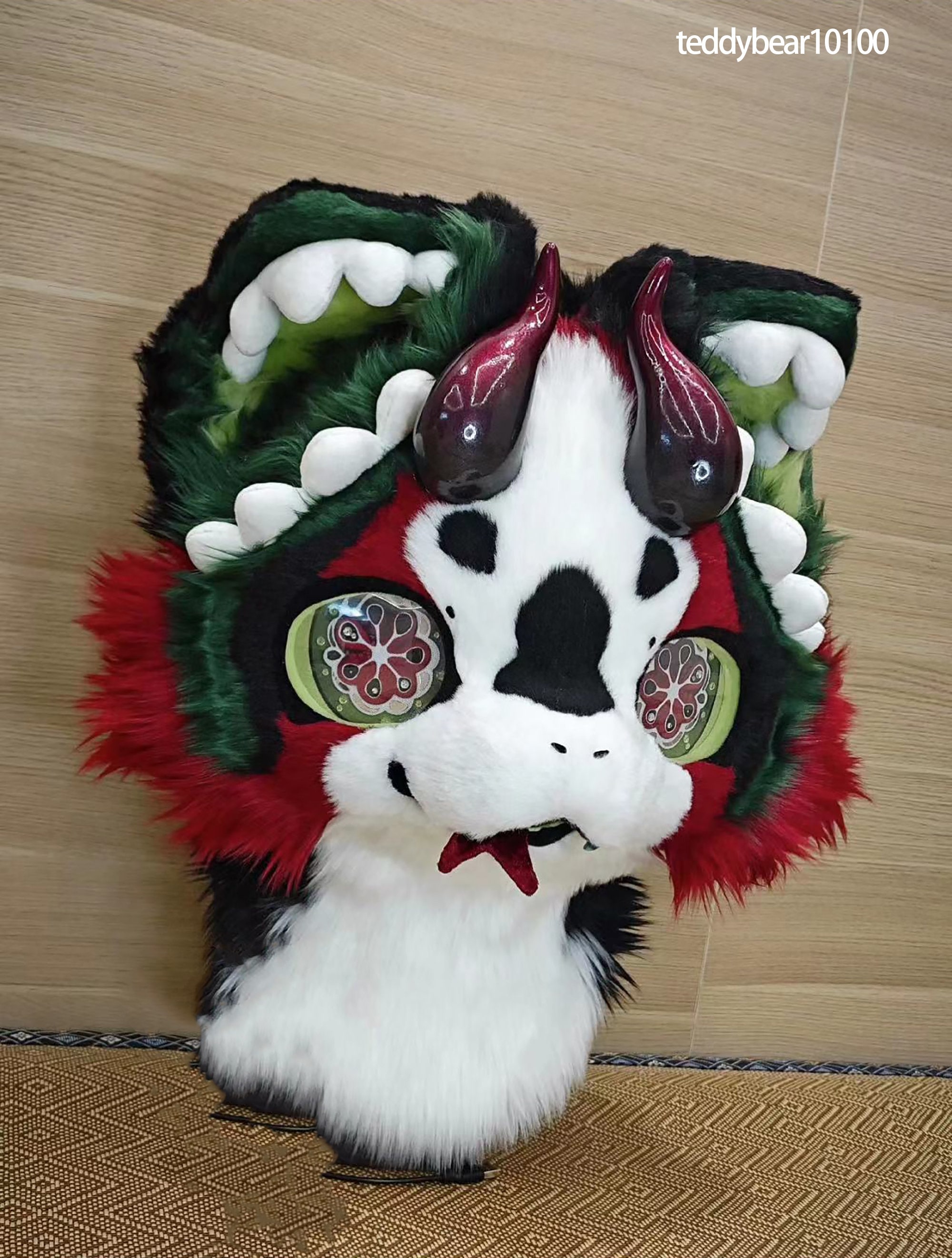 Kigurumi Fursuit Head,furry Cosplay Fursuit,snake Suit With Green Ears ...