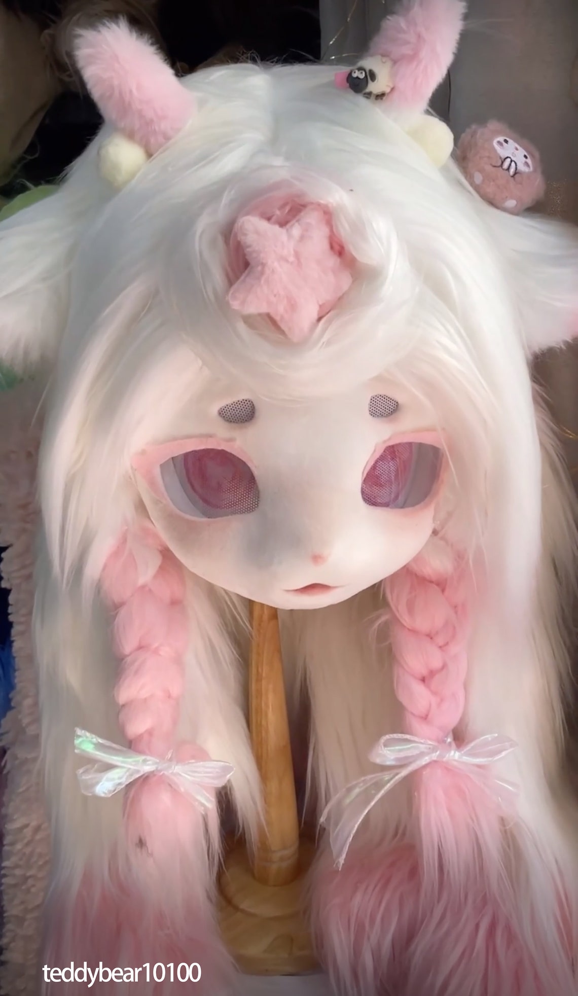 Kigurumi Fursuit Head, Pink Cute Fursuit Mask, Kemono Fursuit,kigurumi ...
