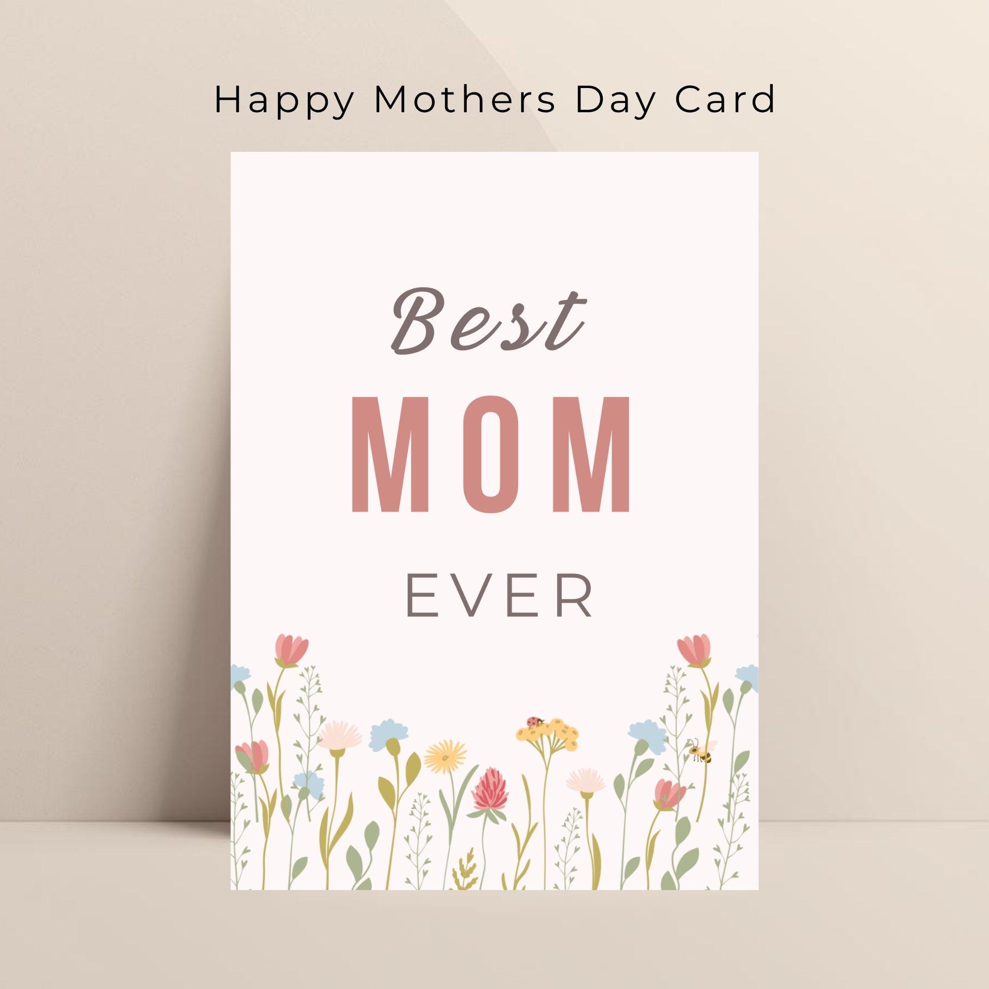 Printable Mother's Day Card, Minimalist Canva Template, 5x7 Foldable ...