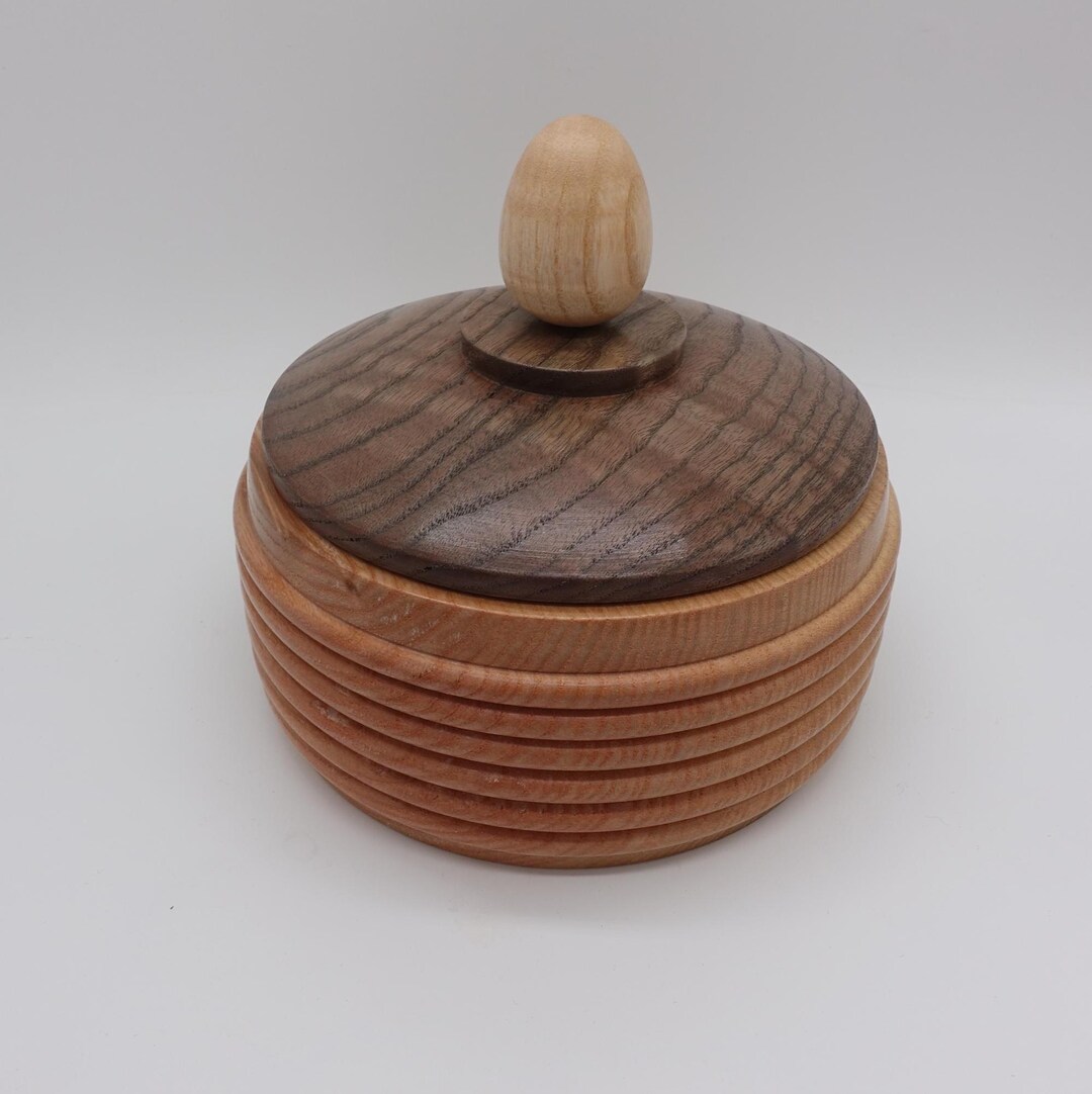 Turned Ash Wood Box - Etsy