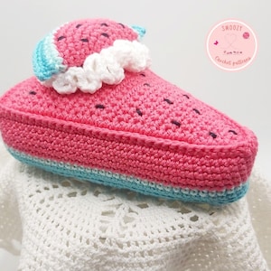Crochet Cake Slice Set Play Food, Crochet Food Pattern, English Crochet ...