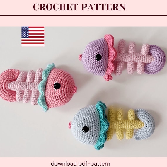 Amigurumi Fish Bone Free Pattern FISH BONE SKELETON CROCHET PATTERN