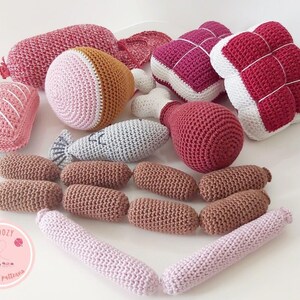 Butcher's Shop Meat Plattern Crochet Patter, Food Play Set Crochet ...