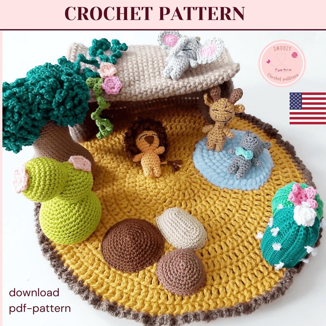 Safari Animals Play Set Crochet Pattern, African Animals Play Set ...