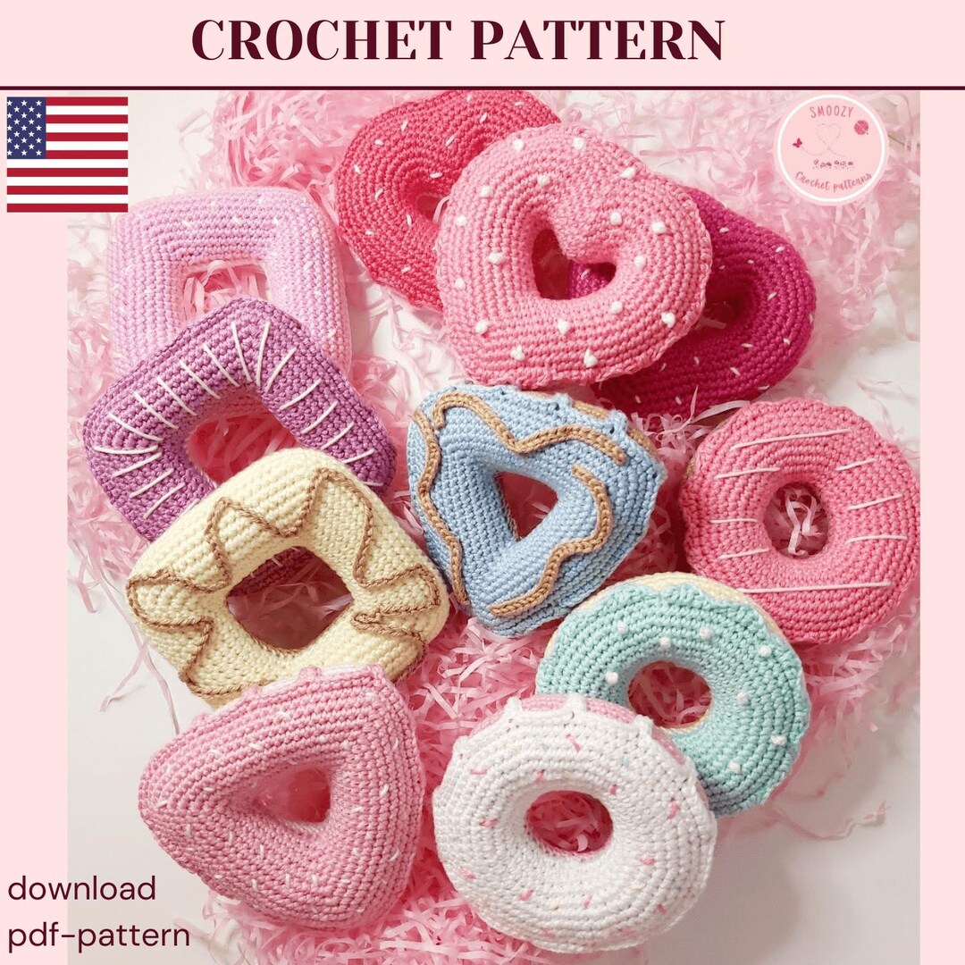 Donuts Crochet Pattern, Crochet Doughnut Pattern, Desserts Treats Food ...
