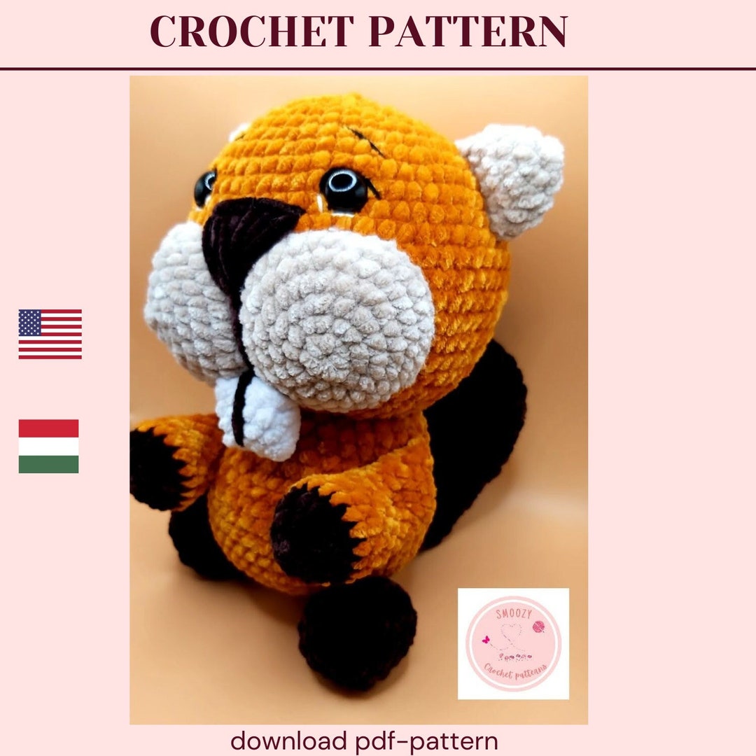Crochet Beaver Pattern, Crochet Soft Beaver Pattern, Amigurumi Beaver ...