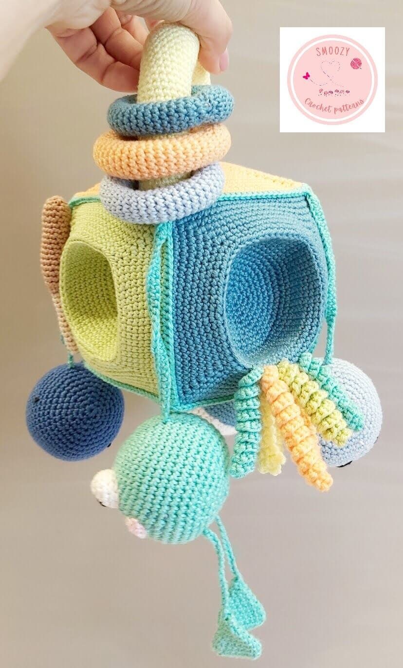 Crochet Animal Activity Cube Pattern: Sensory Montessori Toy (PDF ...