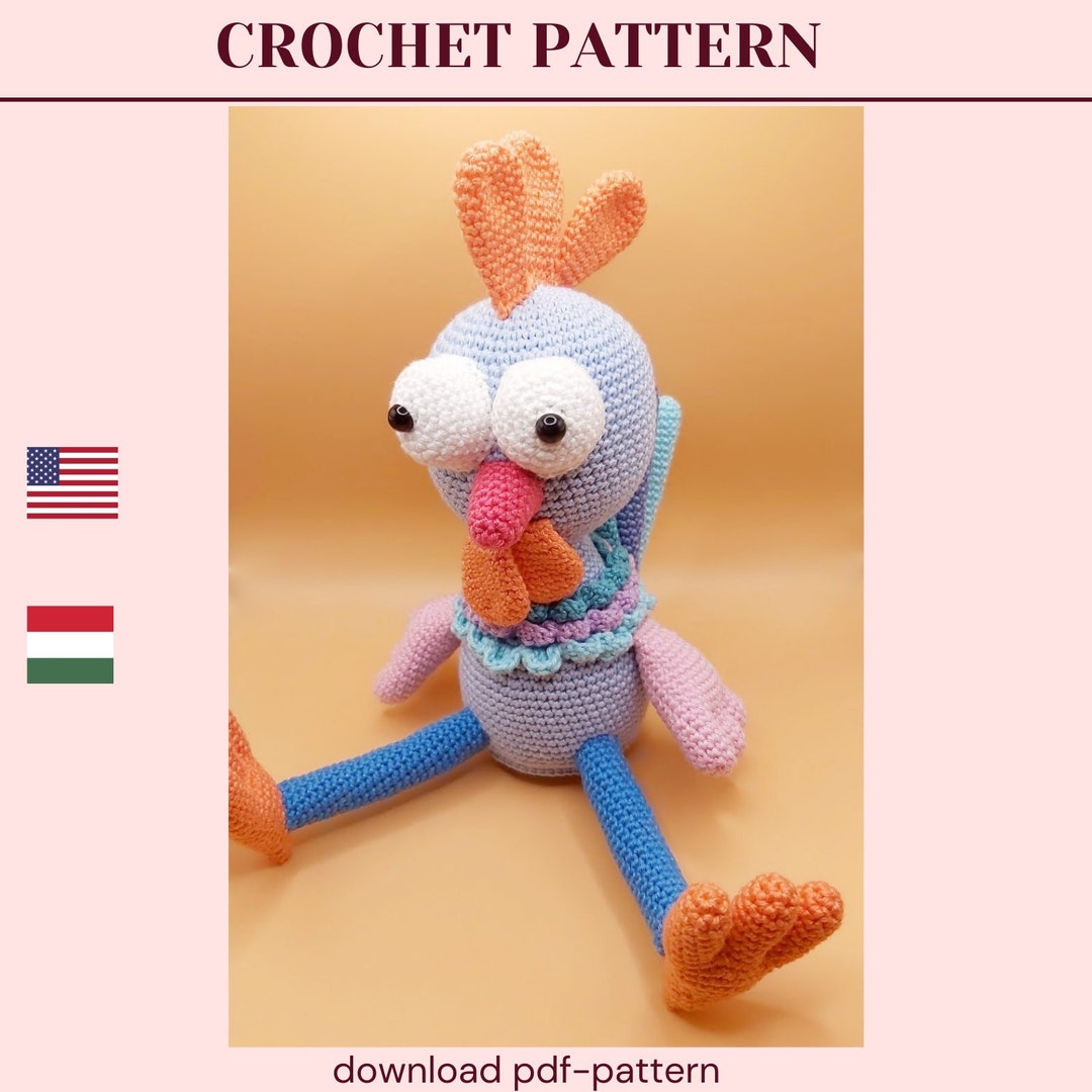 Crochet Pattern, Crochet Rooster Pattern, Amigurumi Roster Pattern - Etsy