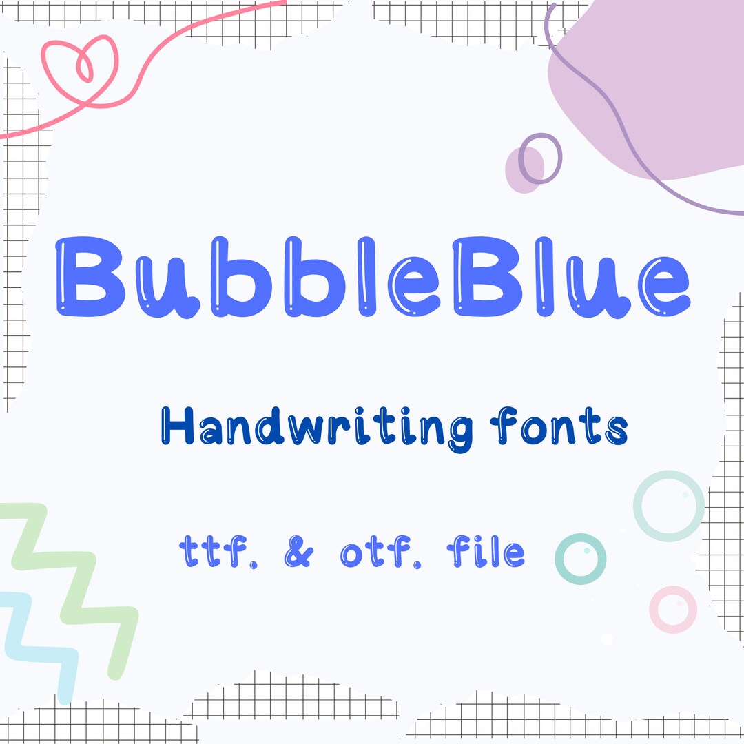 Bubbleblue Font Bubble Font Shiny Font Cute Fonts Fonts for Procreate Fonts for iPad - Etsy
