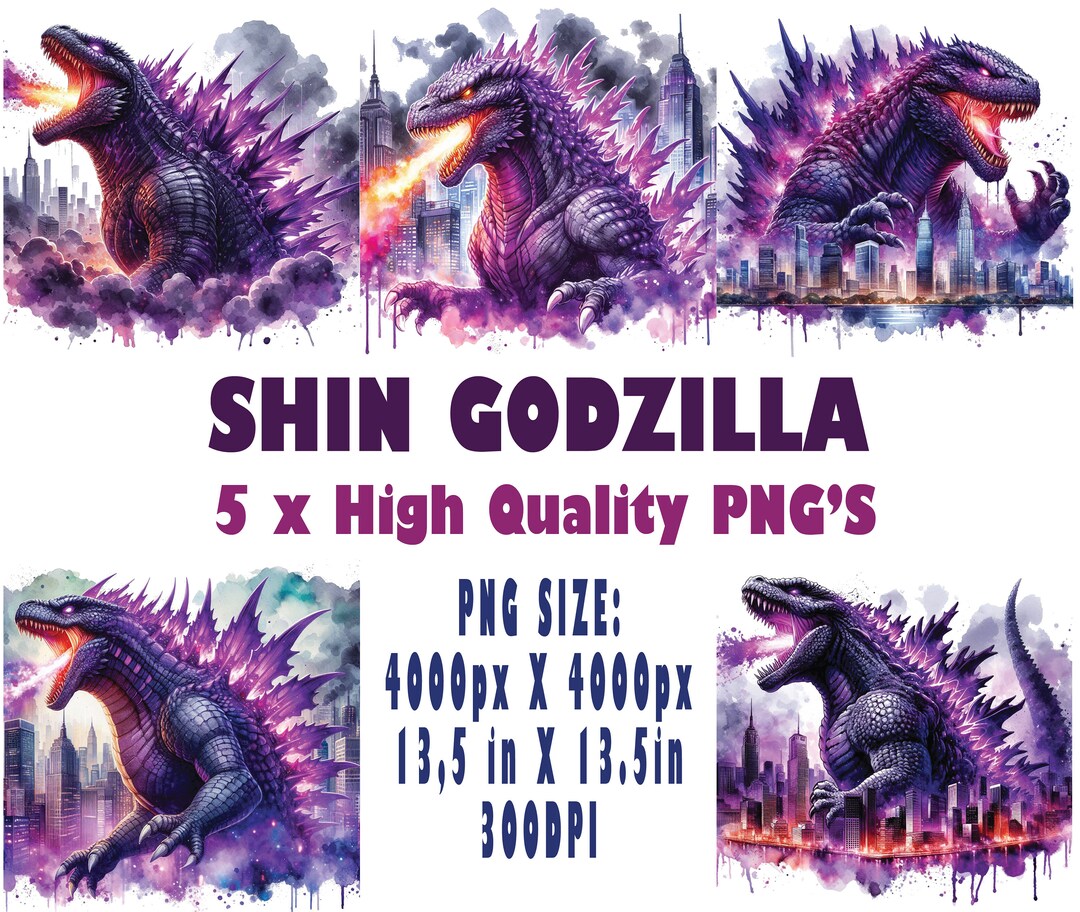 Buy Shin Godzilla X 5 Bundle Godzilla PNG, Kong, Trending T-shirt ...