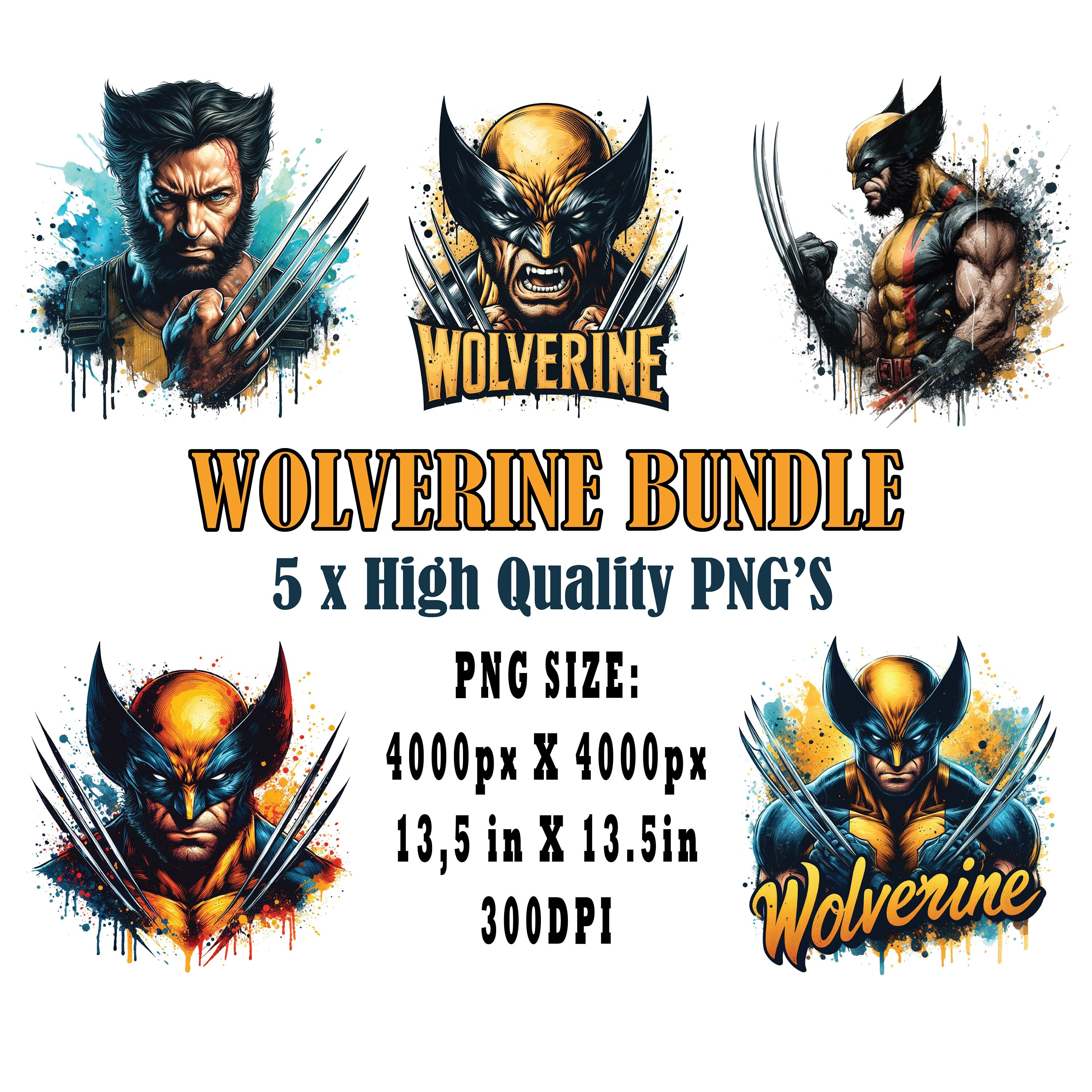 Wolverine X 5 Bundle PNG, Wolverine Tee Shirt Design PNG, Popular PNG ...