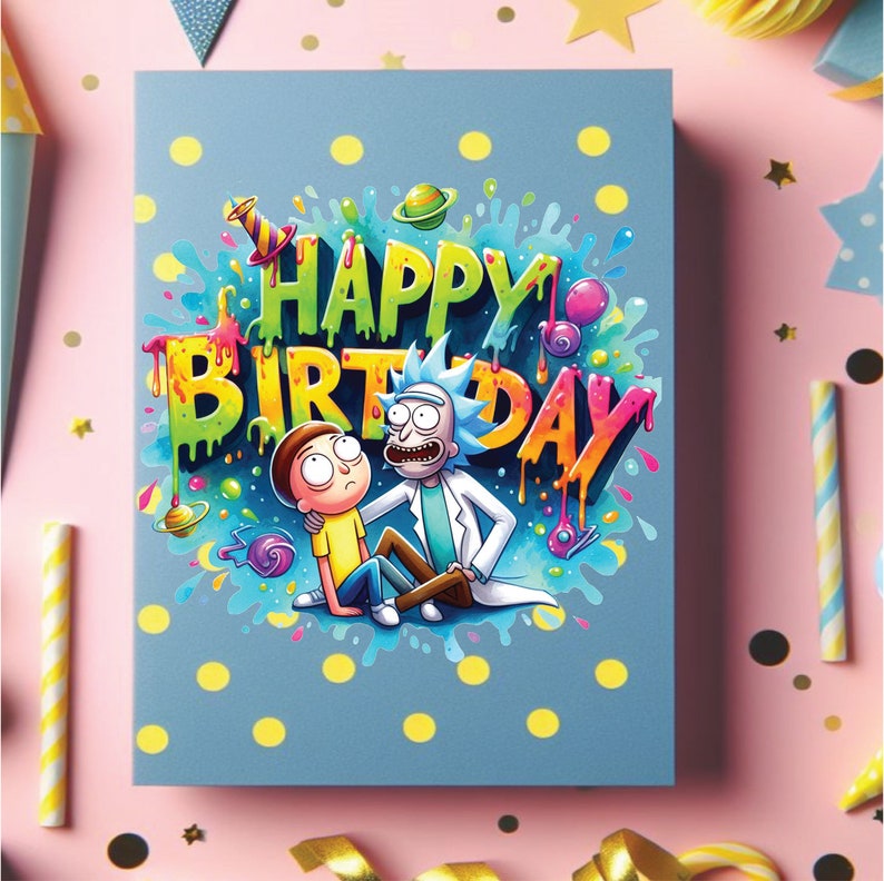 Rick and Morty Happy Birthday X 5 Bundle PNG, T-shirt Design, Birthday ...