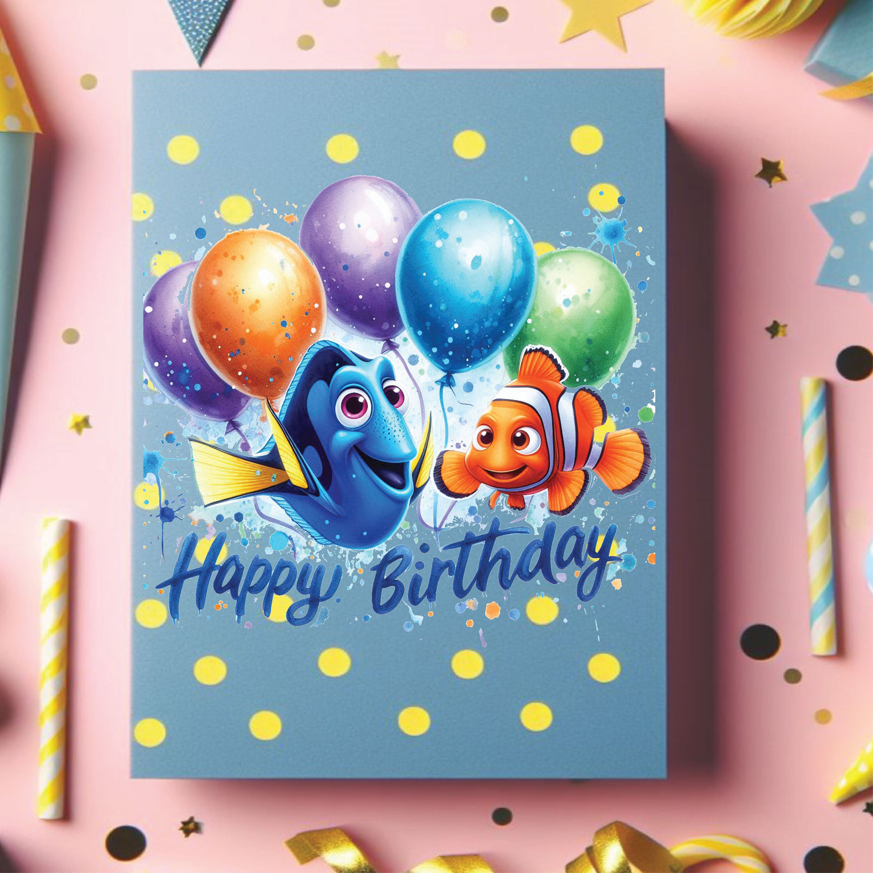 Nemo Birthday PNG X 5 Bundle Cartoon Birthday Tshirt Design PNG, Kids ...