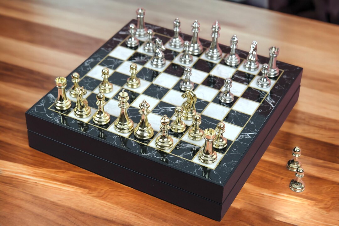 Handmade Chess Board, Personalized Chess Set Anniversary Gift, Wooden ...