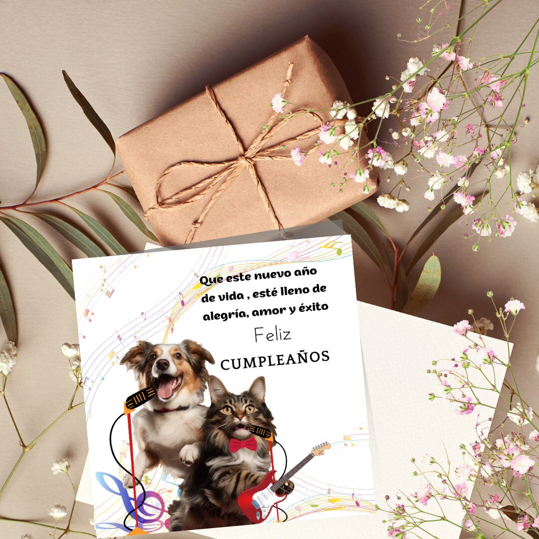 Printable Birthday Card, Dog and Cat Birthday Card Instant Download ...