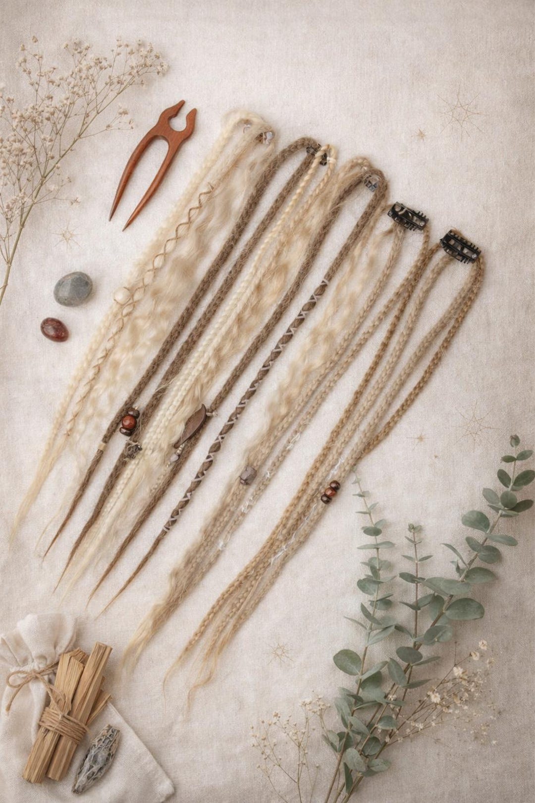 Blonde Clip in Dreads – Handmade Boho Hair Extensions - Etsy