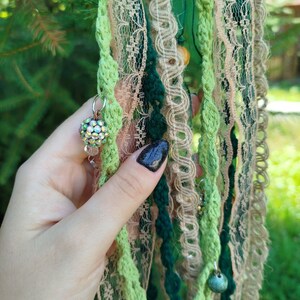 Boho-chic Handmade Green Tribal Dreadlock Hair Ring Barette - Unique Dreadcuff - Etsy