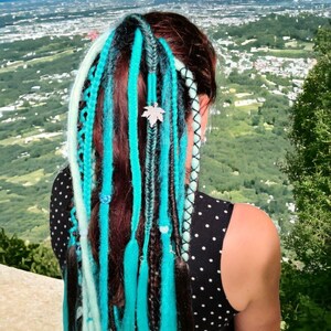 Dreadlocked Ponytail Bundle - Teal and Black Witchy Vibes Hair ...