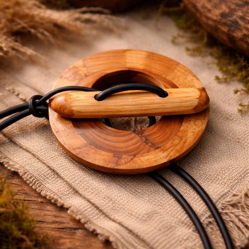 Rustic Wooden Dreadlock Tie With Stick Closure – Handmade Hair Holder ...
