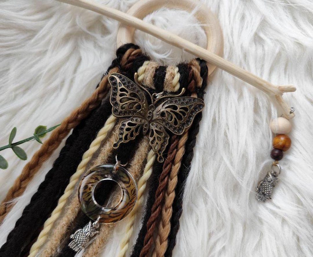 Artisan Dreadlock Hair Ring - Stylish Brown & Blond Tribal Dreadcuff - Etsy