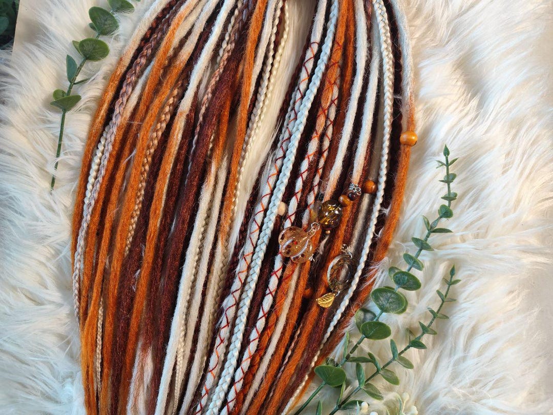 Copper and Platinum Boho Ombre Synthetic Dreadlocks Extensions With ...