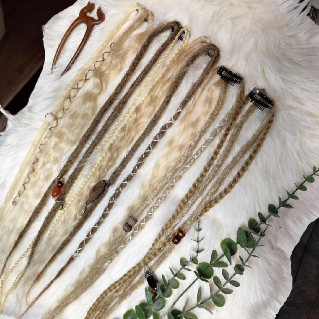 Handmade Boho Clip-in Dreads - Blended Blonde Synthetic Hair Extensions ...
