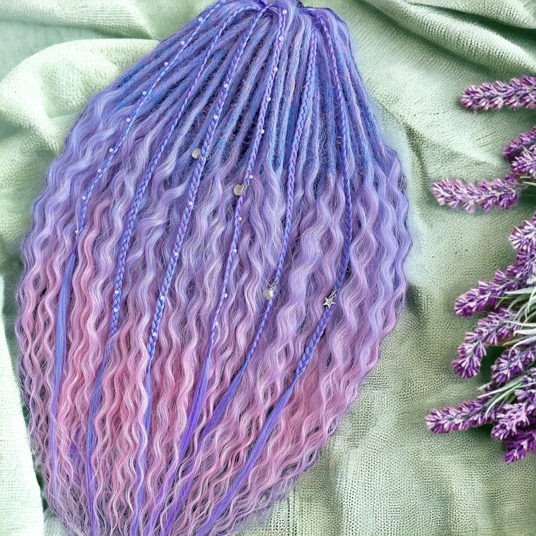 Enchanting Mermaid Purple Double Ended Synthetic Dread Extensions With ...