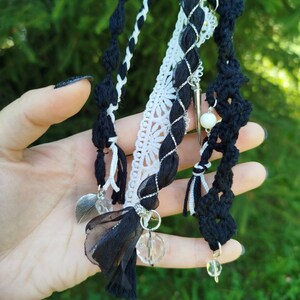 Handmade Black and White Tribal Dreadlock Hair Ring Barette - Unique Dreadcuff - Etsy