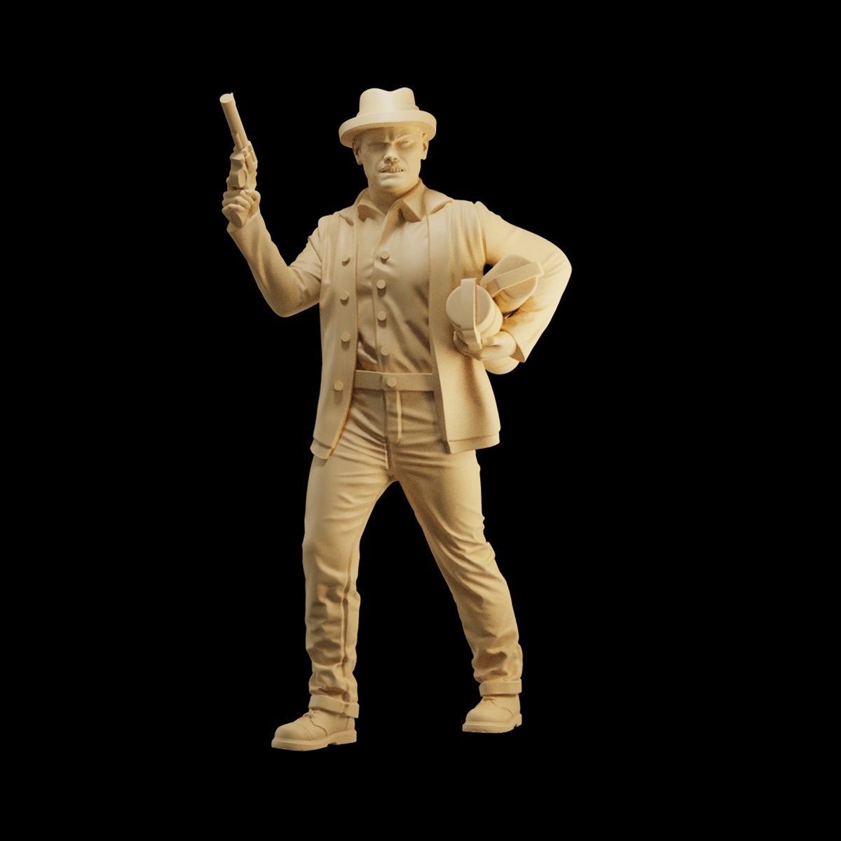 Unpainted Scale Figure 1/35 1/43 1/64 Armed Mafia Member Resin - Ideal ...