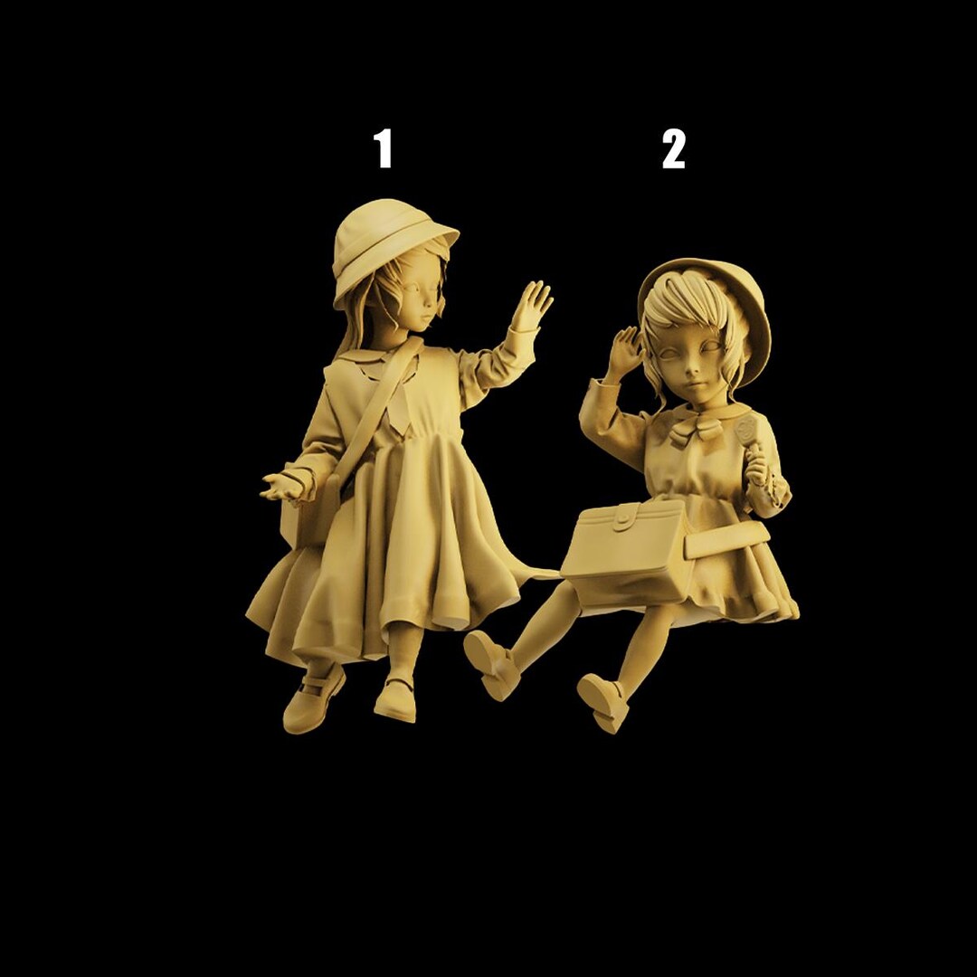 Unpainted Scale Figure 1/35 1/43 1/64 Sitting Kindergarten Girl - 3D ...