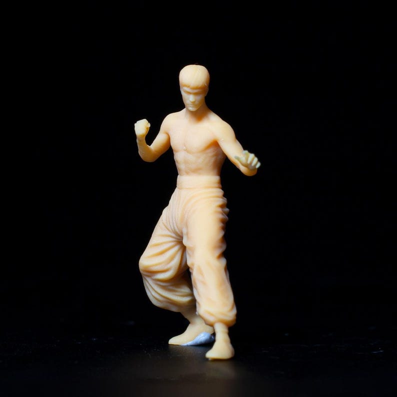 Unpainted Scale Figure 1/43 1/64 Bruce Lee in Iconic Pose 3D Printer ...