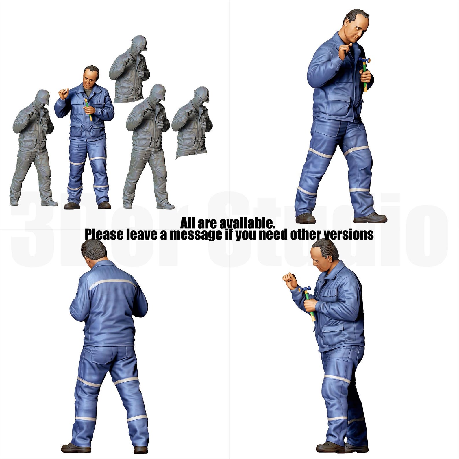 Unpainted Scale Figures 1/64 1/43 1/35 - Various Pose and Characters ...