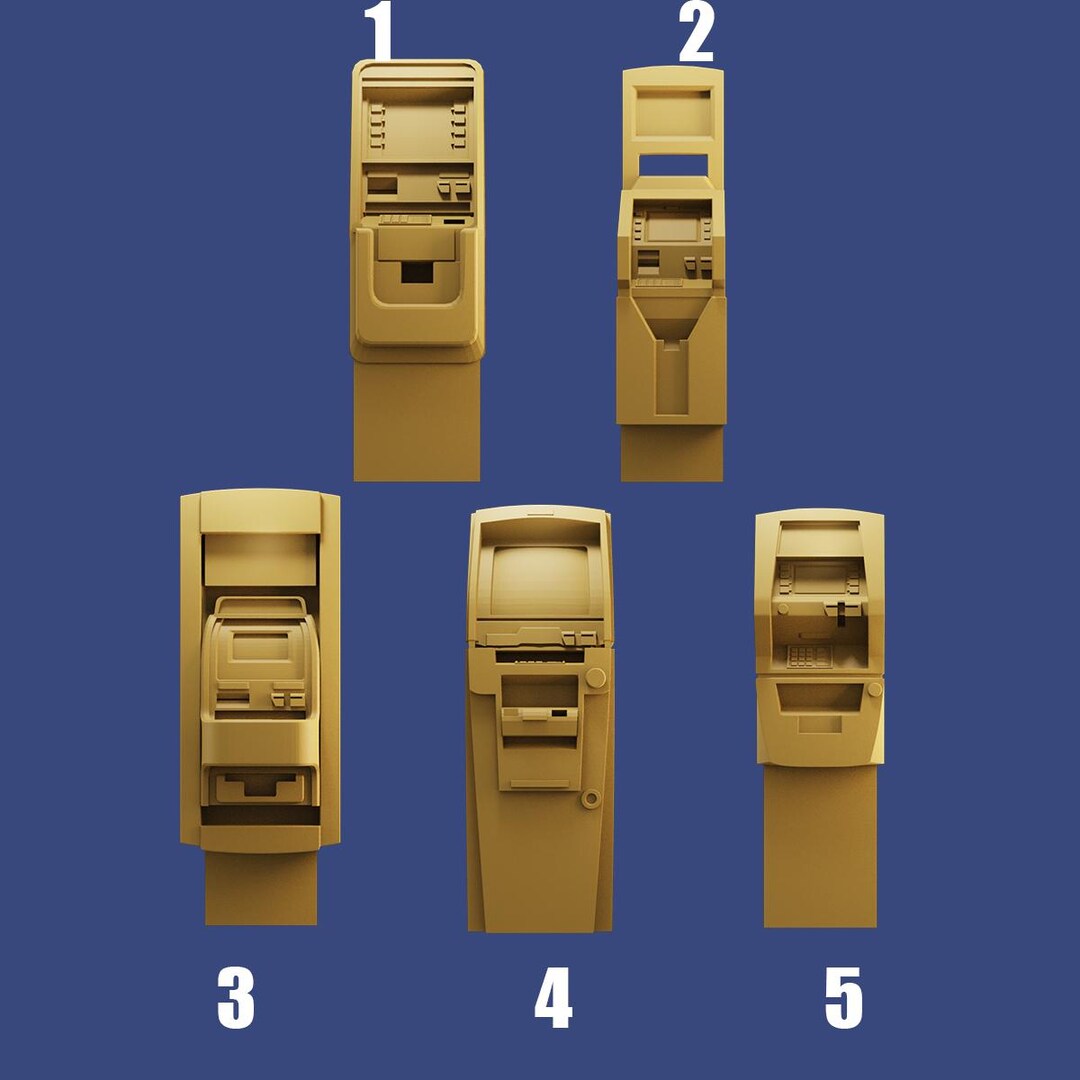 1/64 ATM Machine Set - 3D Printer Resin Scene Accessory - Ideal for ...