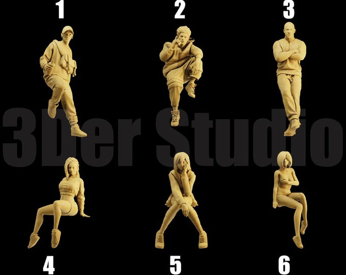 1:64 Miniature Human Figures - Resin / Unpainted - Great for Dioramas ...